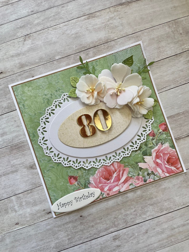 80th Birthday Card Birthday Card 80th Happy Birthday Card - Etsy