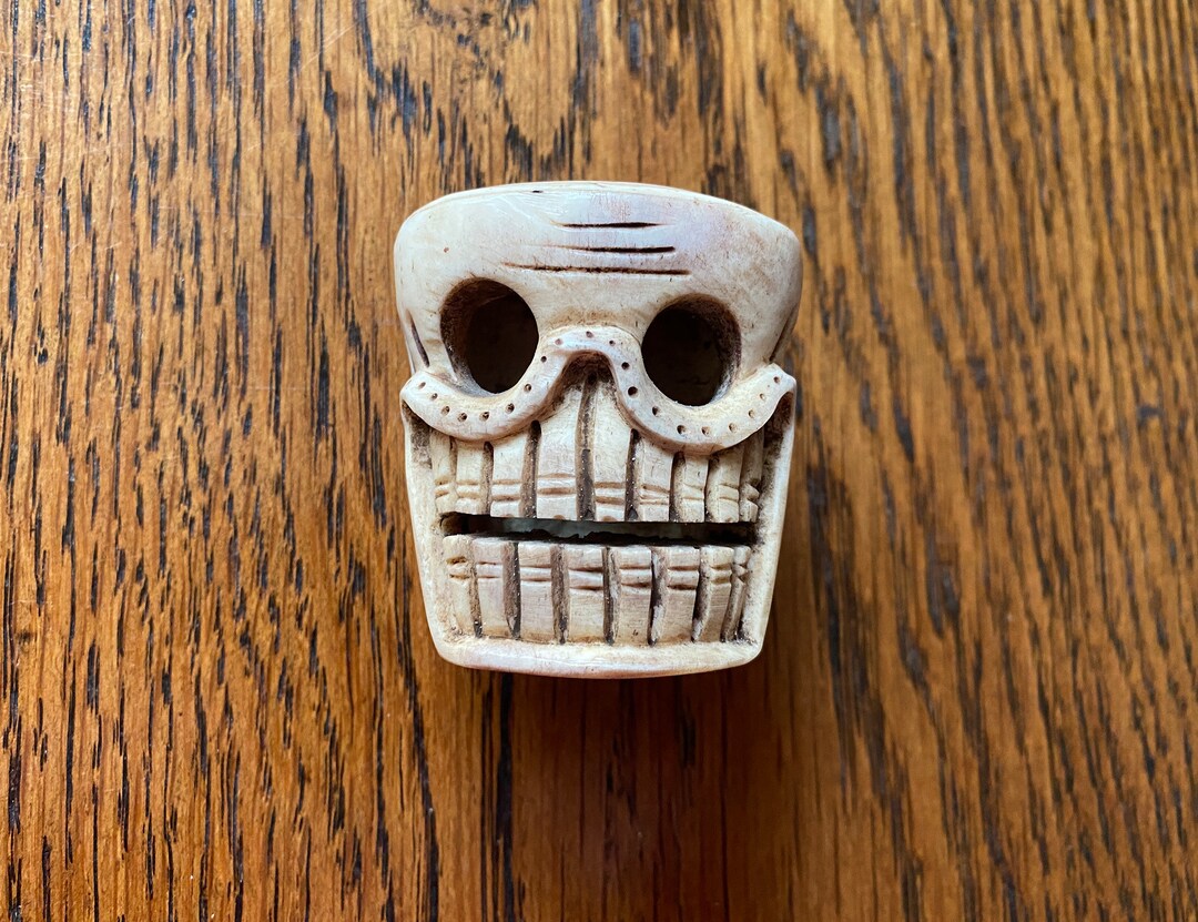 Yak Bone Carved Skull Bead Style 1b Extra Large Bone White Beautiful ...
