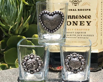 Western Whiskey Shot Glasses Country Chic Home Goods Western | Etsy