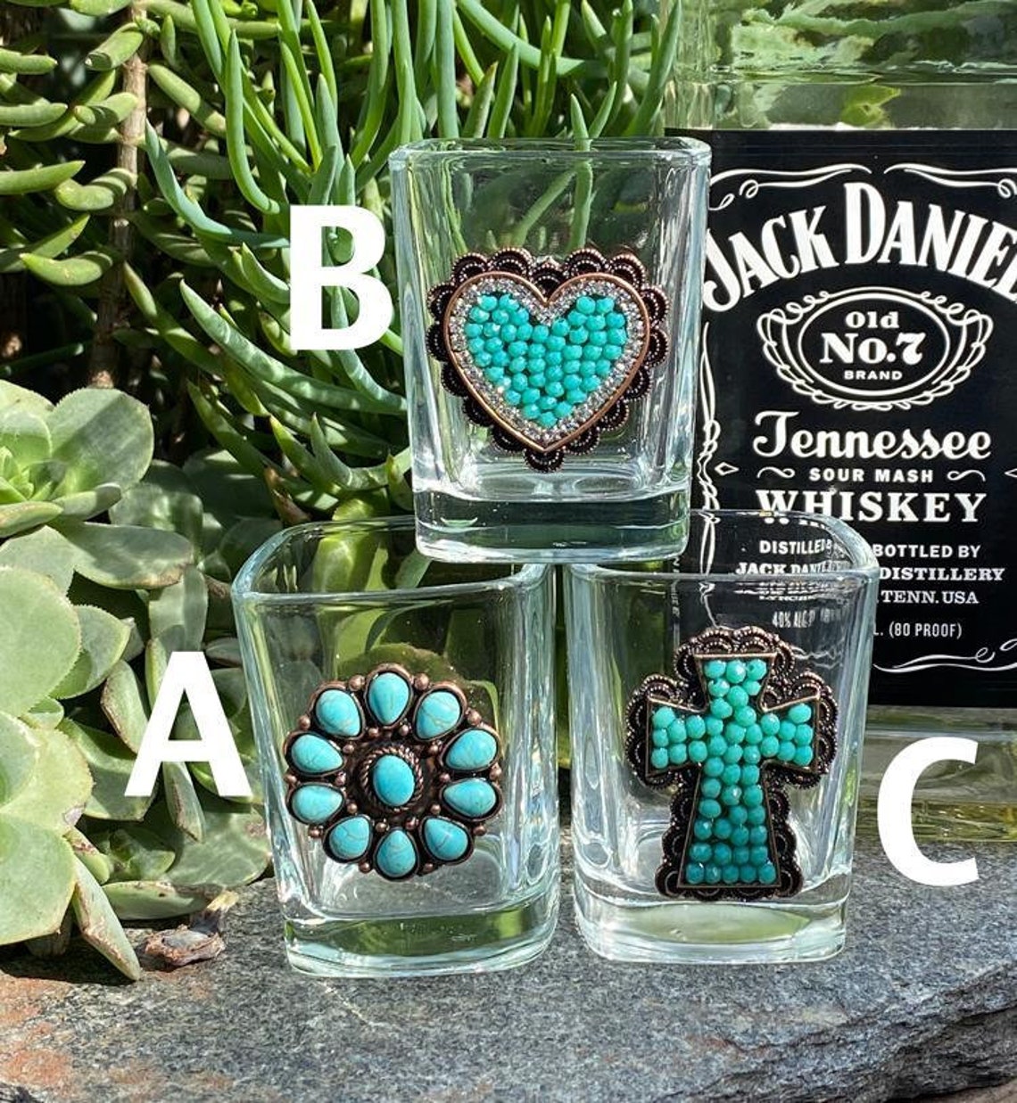 Western Whiskey Shot Glasses Country Chic Home Goods Western | Etsy