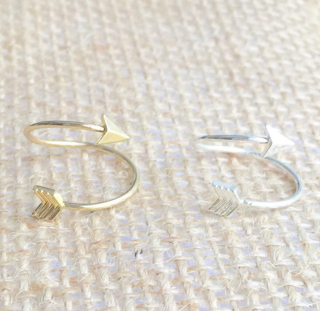 Arrow Wrap Ring, Arrow Ring, Adjustable Arrow Ring, Gold or Silver - Etsy