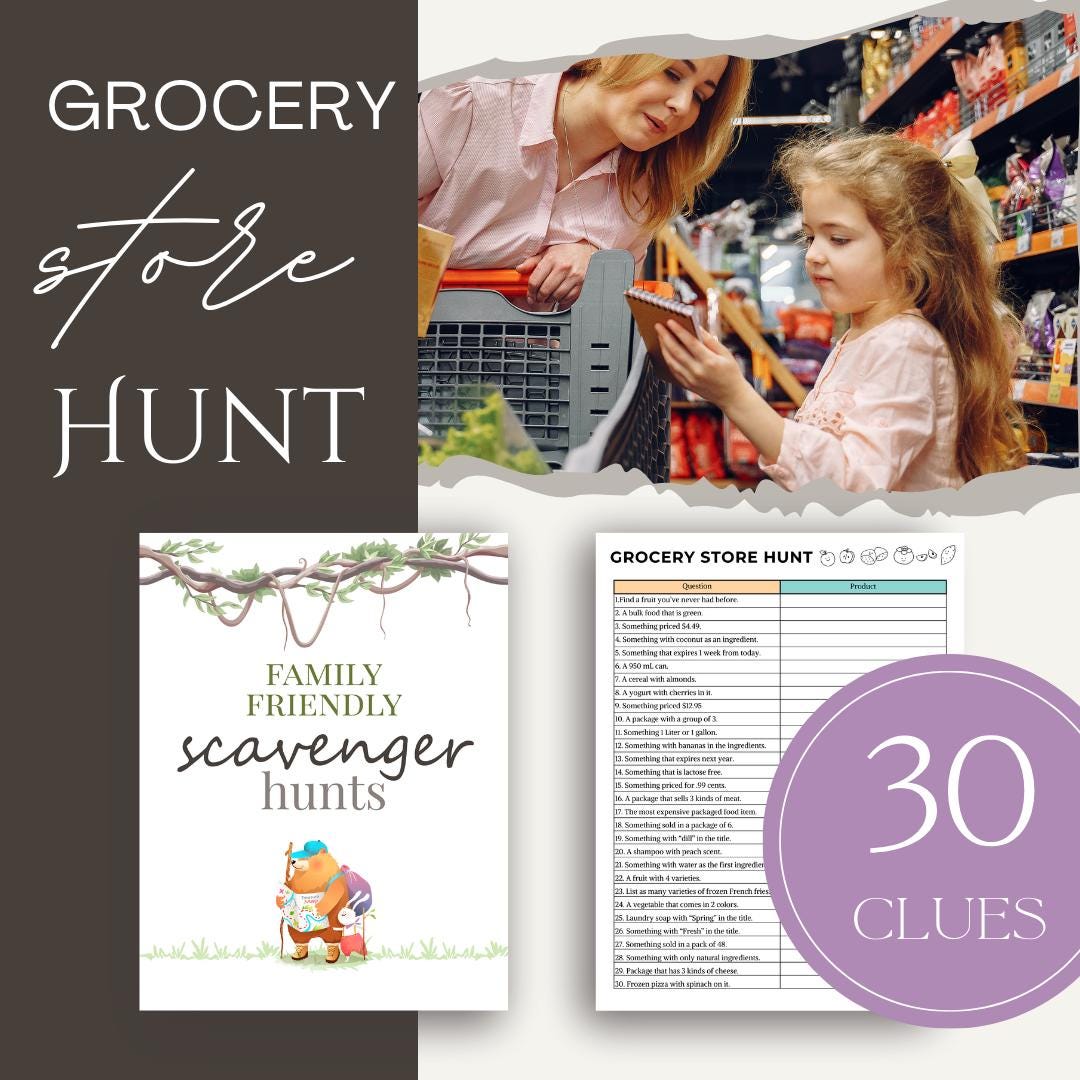 Grocery Store Scavenger Hunt Printable – Fun Shopping Game for Kids ...