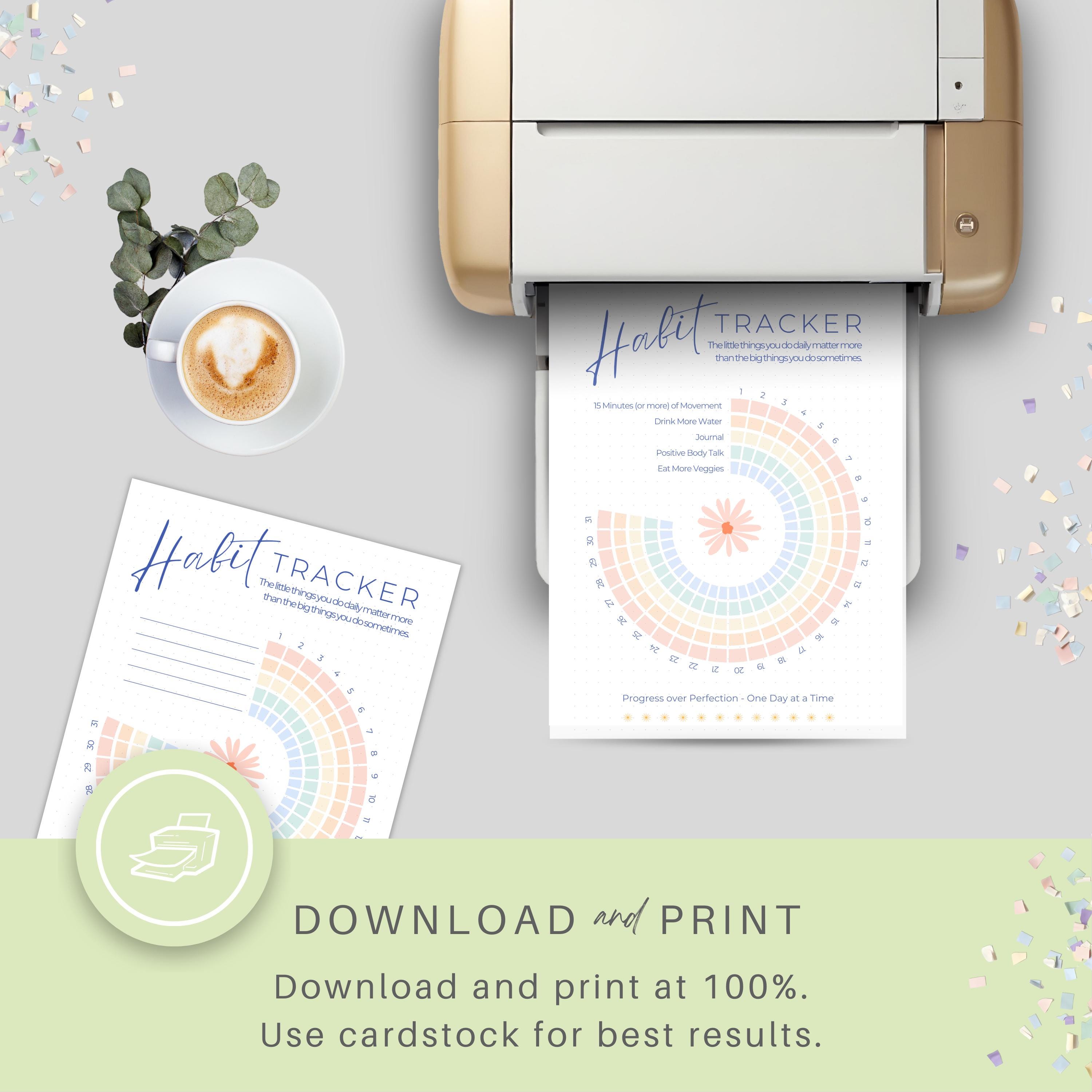 Self-care Habit Tracker Printable for Women | 31 Day Wellness Practice ...