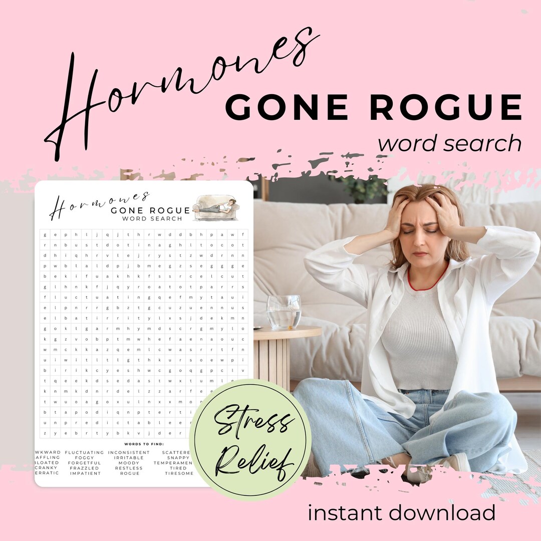 Hormones Gone Rogue Word Search | Funny Menopause Word Game | Relatable ...