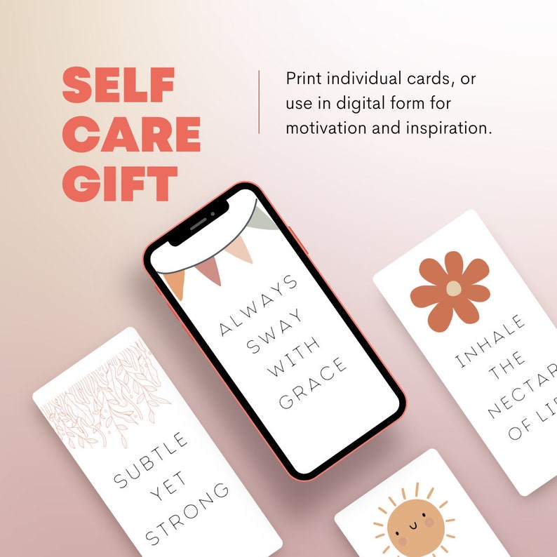 Boho Affirmation Cards: Printable Self-care Motivation (digital ...