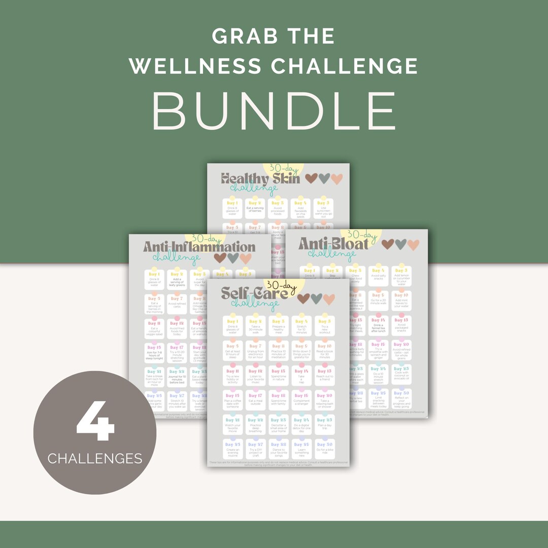 30-day Wellness Challenge Bundle | Printable Anti-inflammation, Anti ...