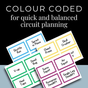 Printable Fitness Circuit Cards – 56 Exercise Flashcards for Full-body ...