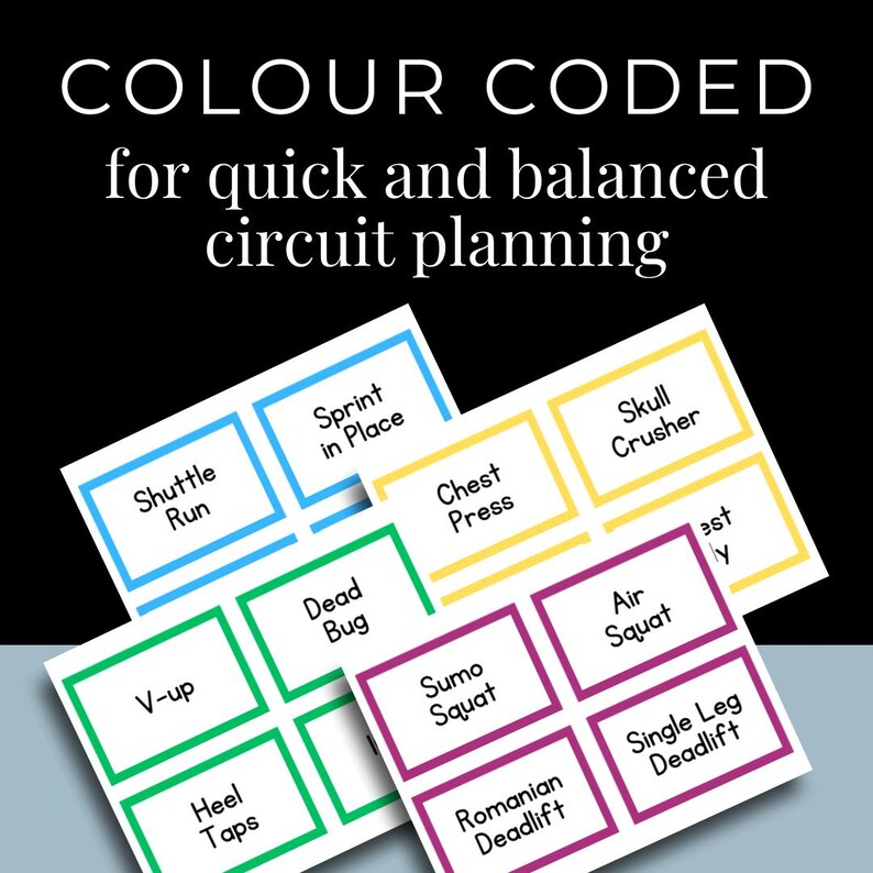 Printable Exercise Cards: Fitness Flashcards for Full Body Workouts ...