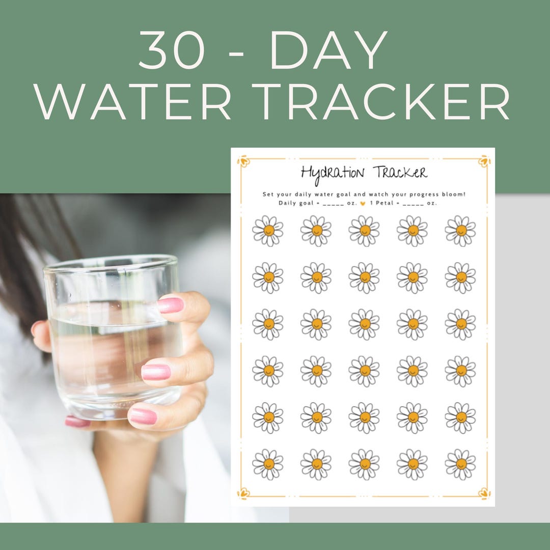 Hydration Tracker Printable | Water Intake Log | Daily Health Planner ...