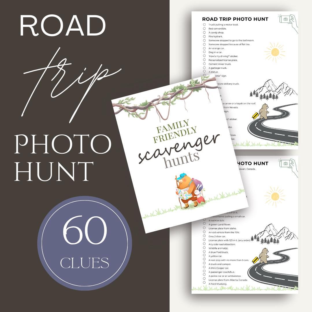 Road Trip Scavenger Hunt Printable – Fun Car Ride Game for Kids ...