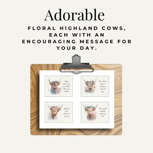 Highland Cow Affirmation Cards Printable | Lunchbox Motivation | Daily ...