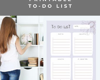 Printable To-do List Digital Download Planner Daily Task Organizer ...