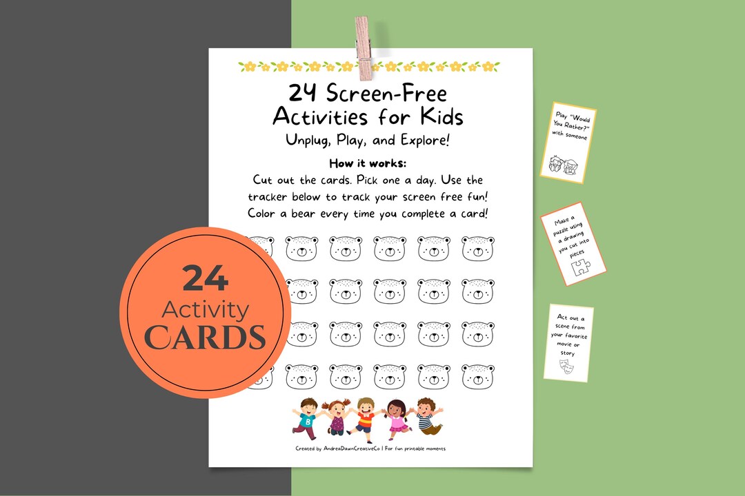 Screen Free Activity Cards for Kids | Printable Avtivity Pack - Etsy
