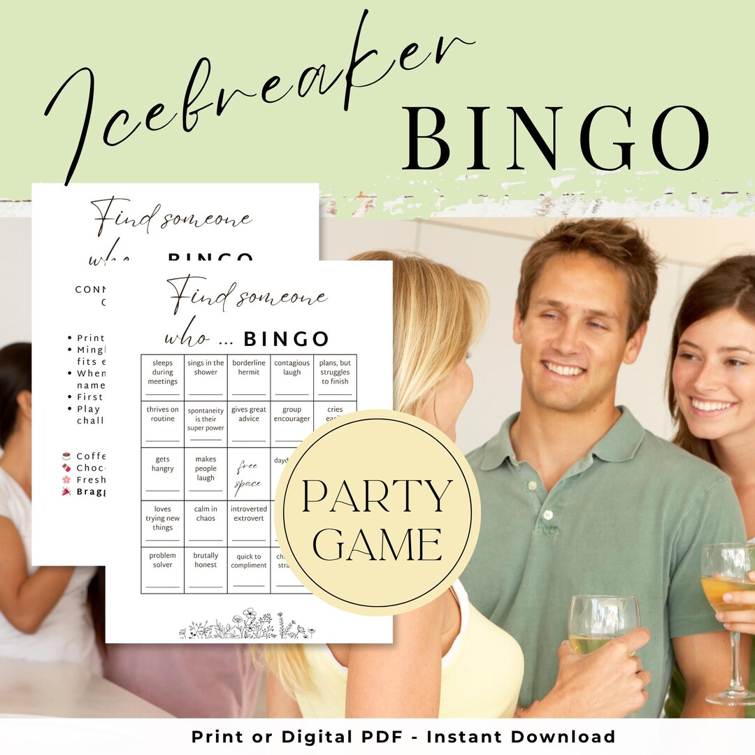 Personality Bingo | Icebreaker Game, Find Someone Who (PDF) - Etsy