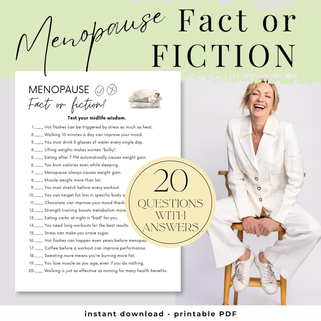 Menopause Trivia Printable Game | Midlife Wellness Quiz for Women 40 ...