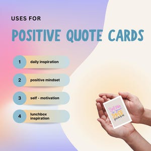 Printable Inspirational Quote Cards – Motivational Affirmations, Desk ...
