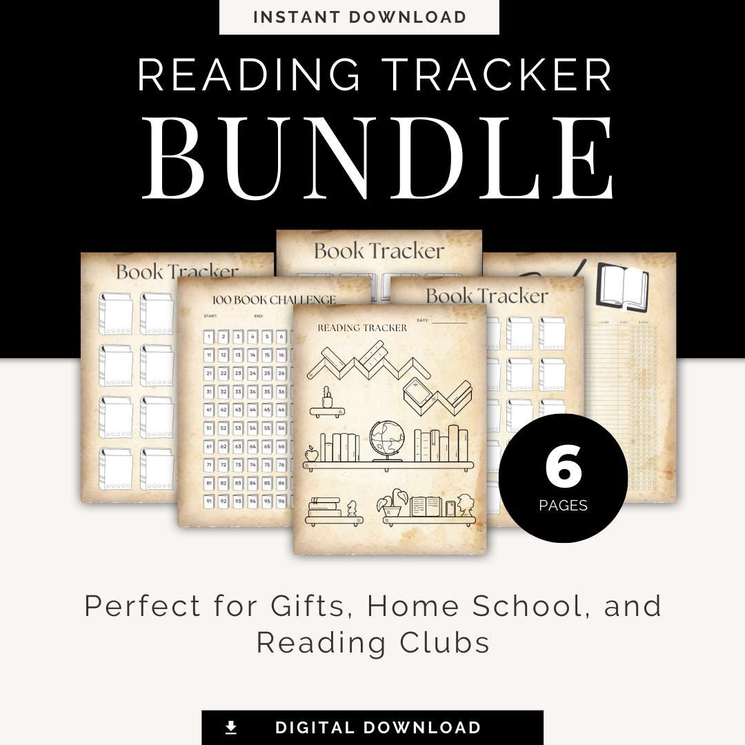 Printable Reading Tracker Bundle: Rustic Parchment Style (digital ...