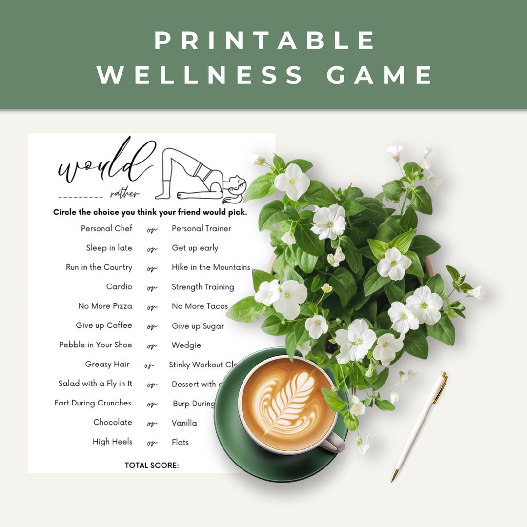 Womens Wellness Printable Game, Fitness Coach Activity, Ladies Night ...
