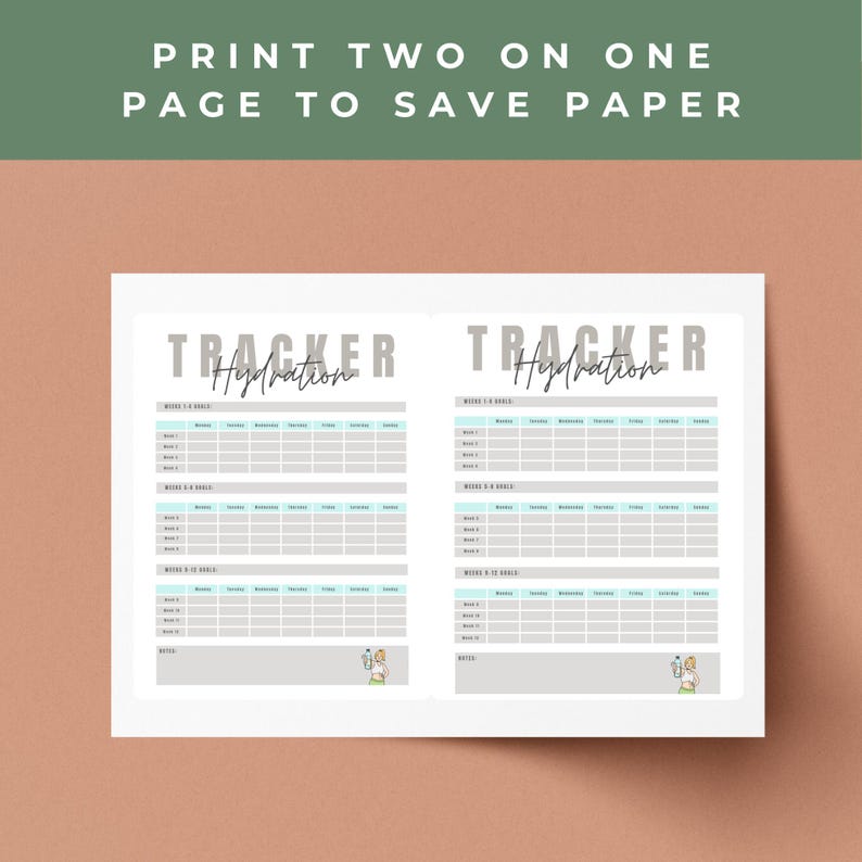 Printable Hydration Tracker - Daily Water Intake Log - Wellness Planner ...