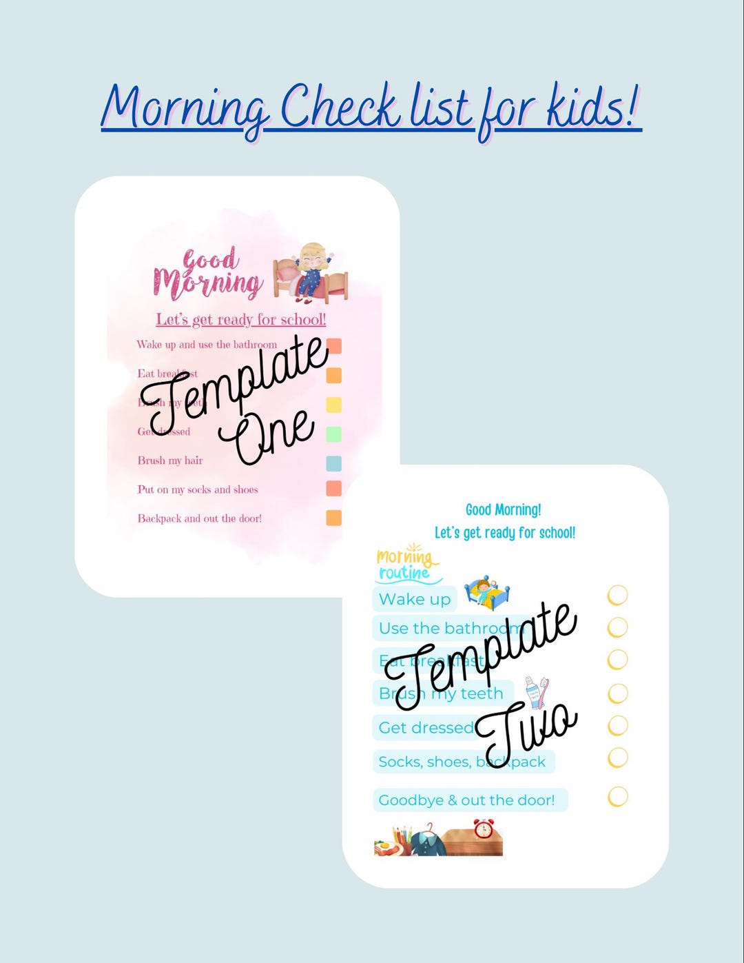 Morning Routine Check List for Kids! Get Ready for School Check List ...