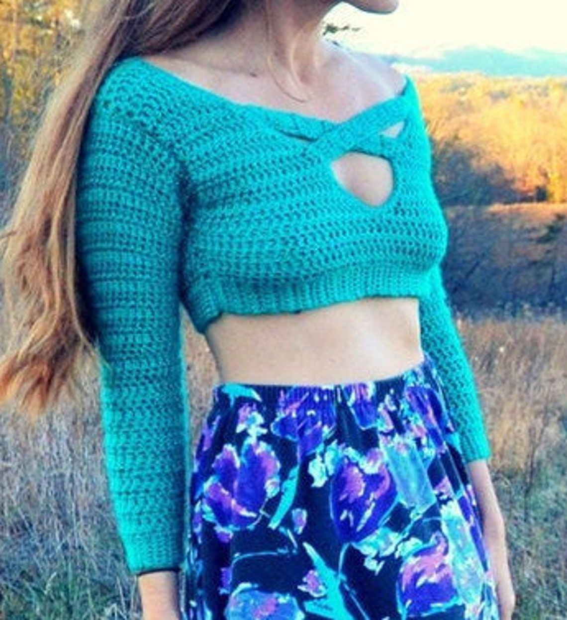 Sexy Crochet Crop Top Sweater Pattern Apex Etsy