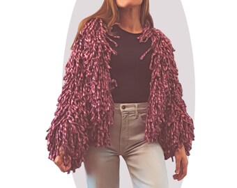 Crochet Shaggy Coat Pattern, Crochet Shaggy Jacket Pattern, Crochet ...