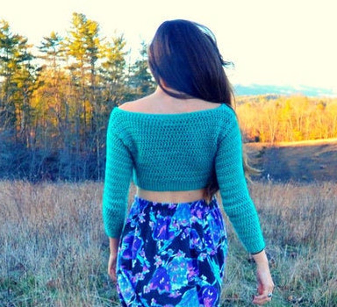 Sexy Crochet Crop Top Sweater Pattern Apex Etsy