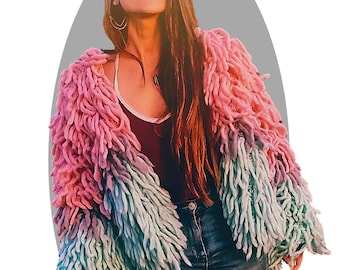 Crochet Shaggy Coat Pattern, Crochet Shaggy Jacket Pattern, Crochet ...
