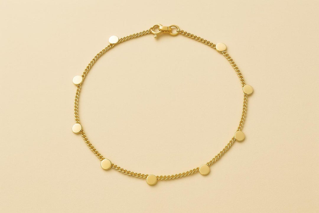 Solid Gold Dot Chain Bracelet: 9k 14k 18k, Handmade Lily Flo Jewellery - Etsy UK