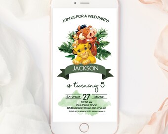 Lion Birthday Invitation | Etsy