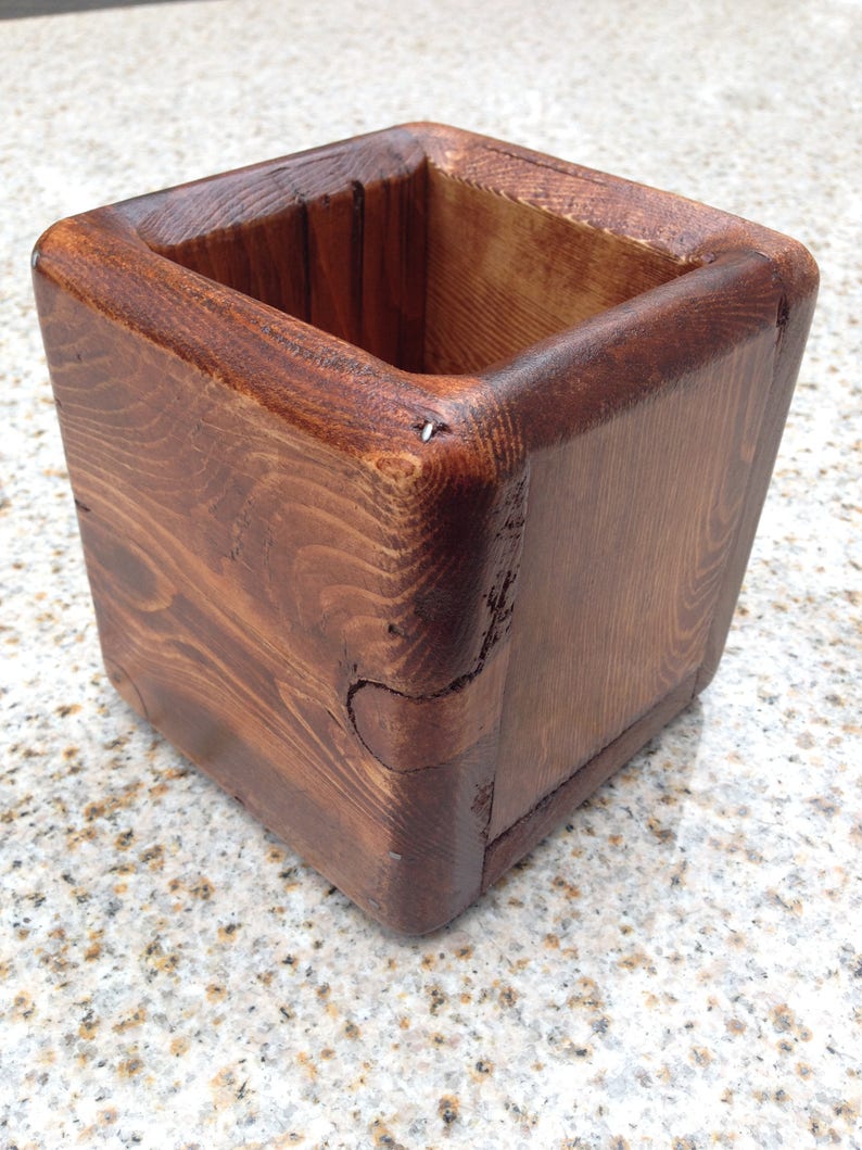 Sturdy Pencil Boxes, Rustic Single Compartment Reclaimed Wood Pen ...