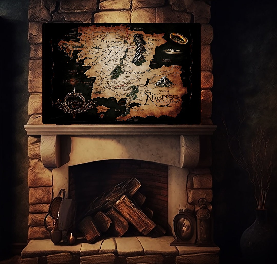 Middle Earth Map in a Lost Elven Language,lord of the Rings! - Etsy