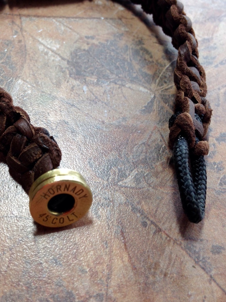 Deerskin Leather Bullet Bracelet With 40 Cal. and 9 MM Bullets and a 45 ...