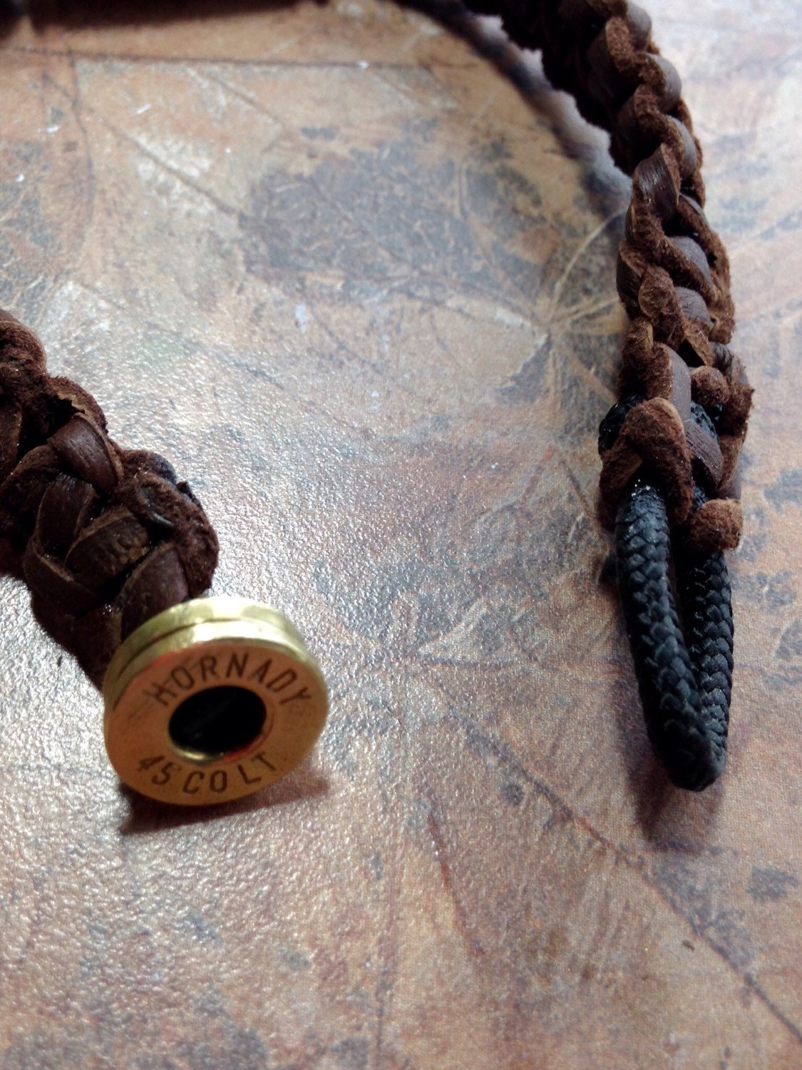 Deerskin Leather Bullet Bracelet With 40 Cal. and 9 MM Bullets and a 45 ...