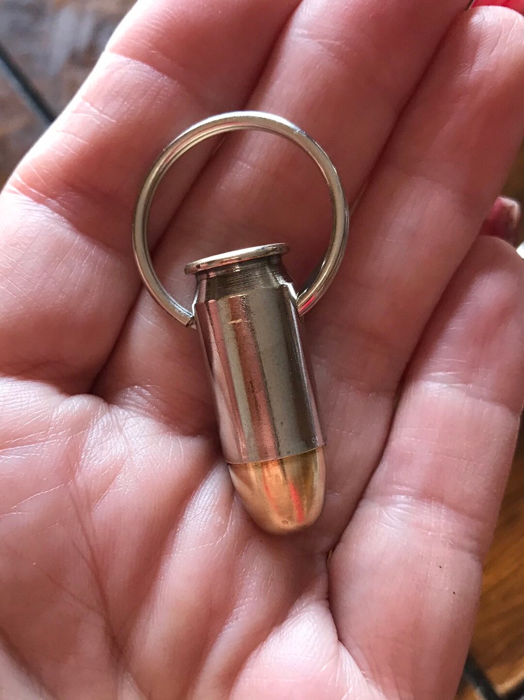 45 Auto Caliber Bullet Keychains in Brass or Nickel Plated, Men ...