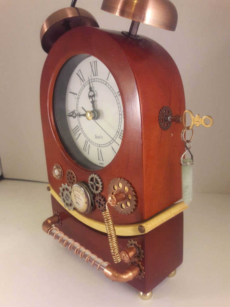 Mantel Clock Steampunk Working Pendulum Clock Wood Gift - Etsy