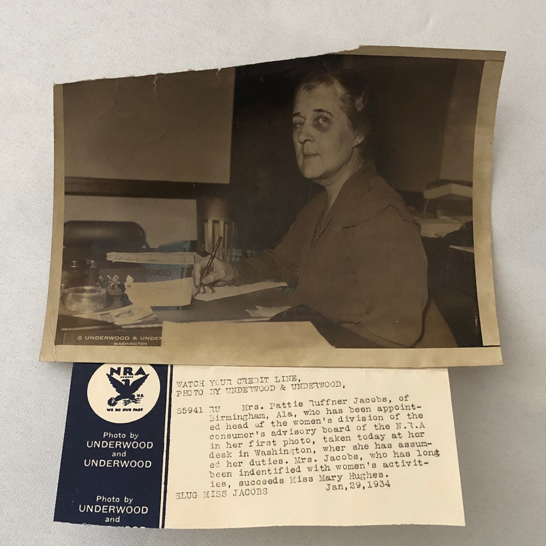 Press Photograph Photo NRA Labor Leader Pattie Ruffner Jacobs ...