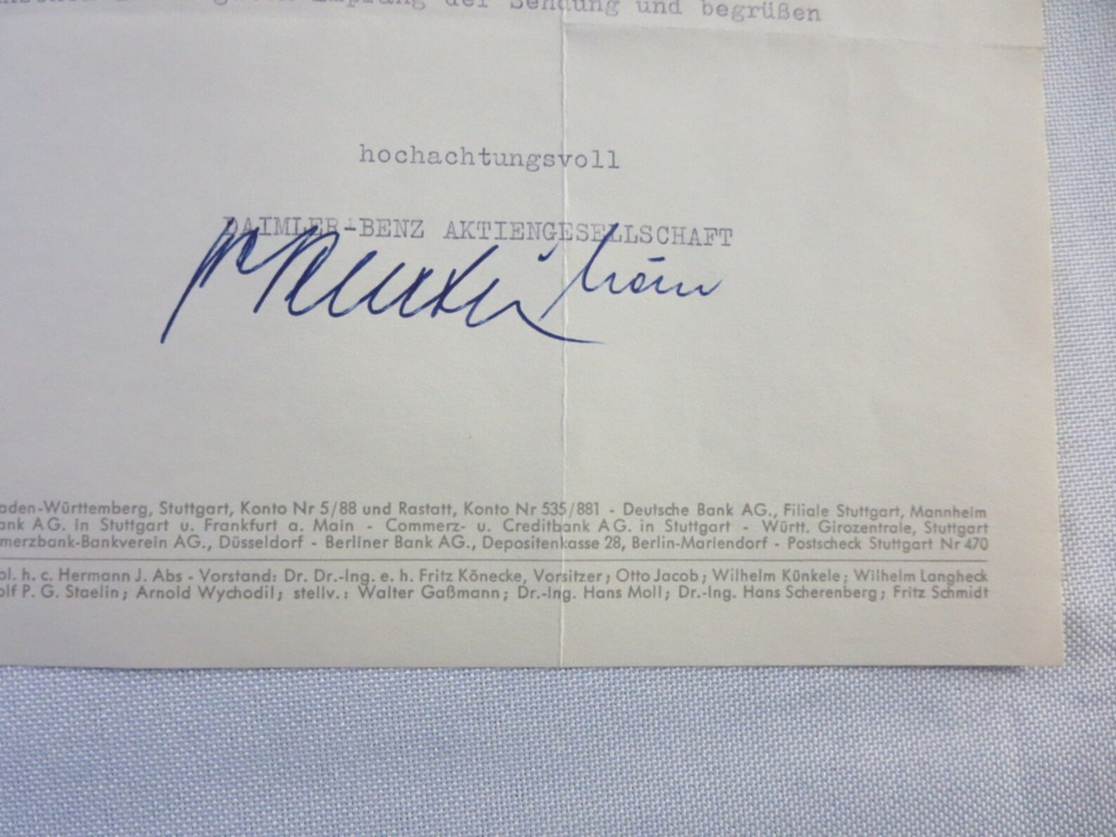1958 Mercedes Benz Daimler Letter Letterhead Document German - Etsy