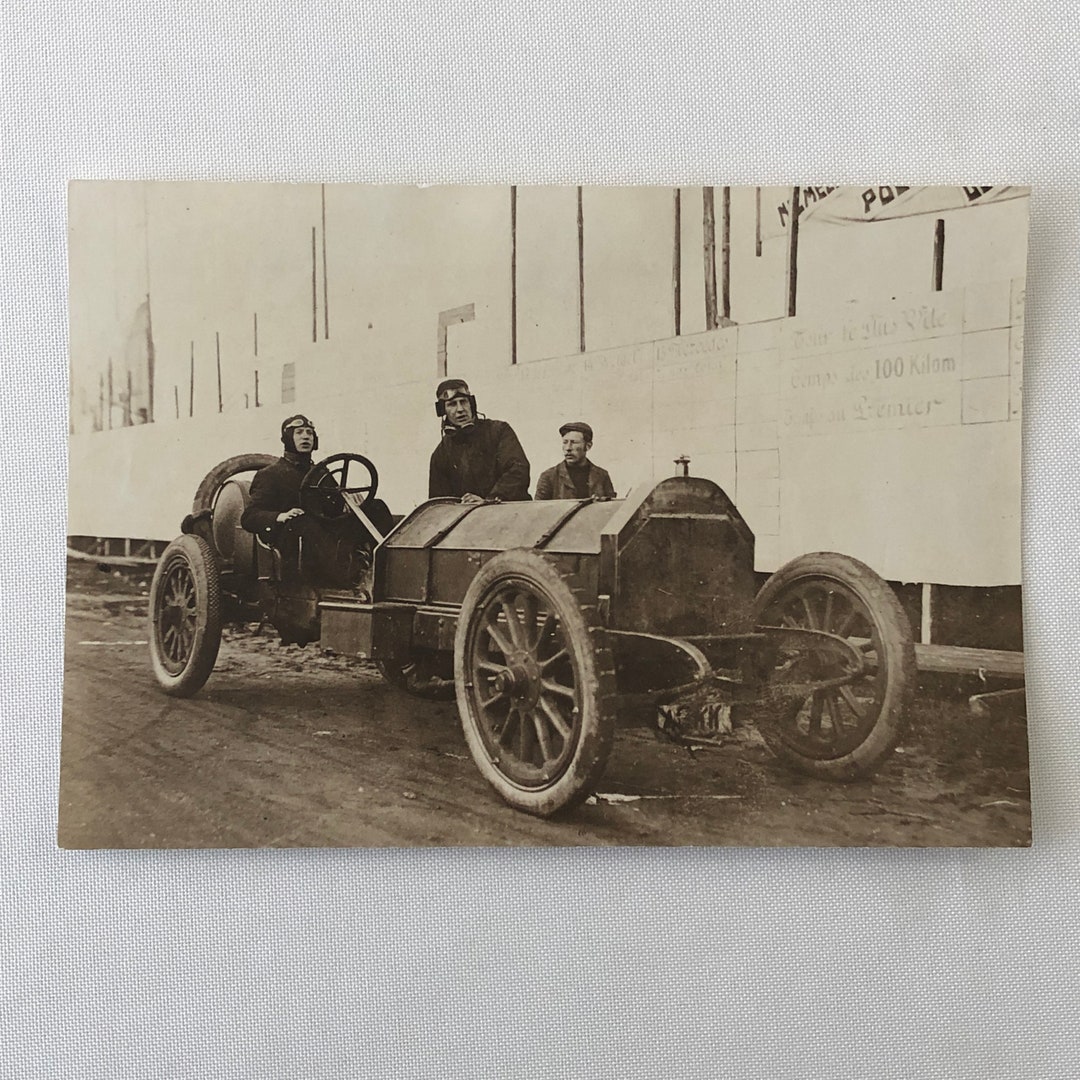Vintage Early Racing Car Automobile Driver Photo Photograph Modern Era ...