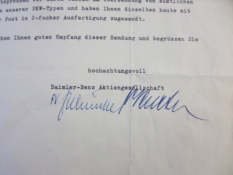 1957 Mercedes Benz Daimler Letter Letterhead Document German Text - Etsy