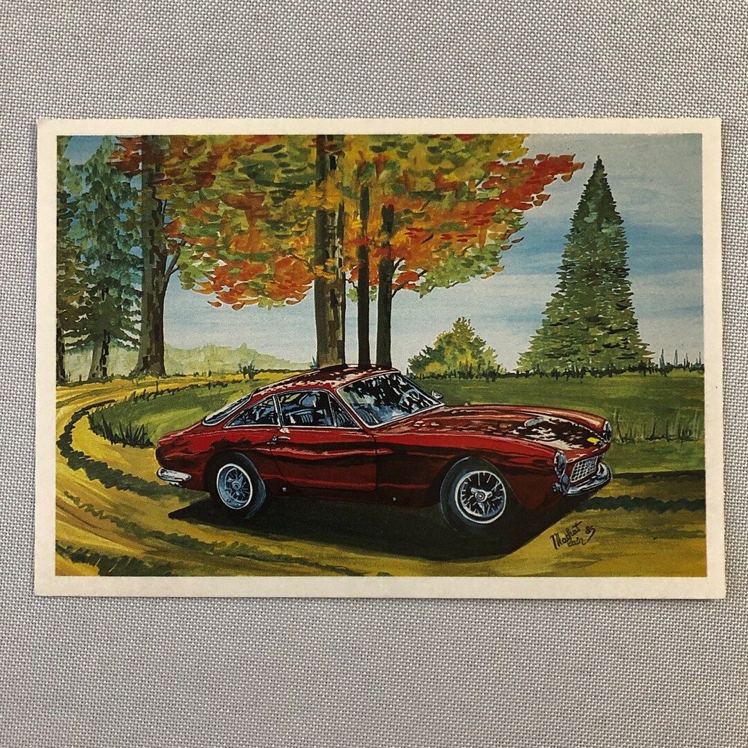 Ferrari 250 Lusso Illustration Art Postcard Post Card Alain Mathat - Etsy