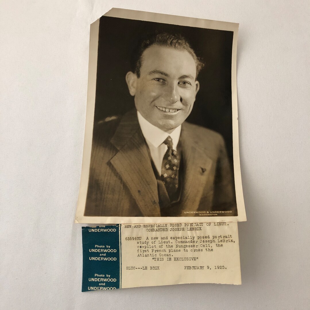 Press Photo Photograph Aviator Pilot Joseph Lebrix 1923 Underwood ...