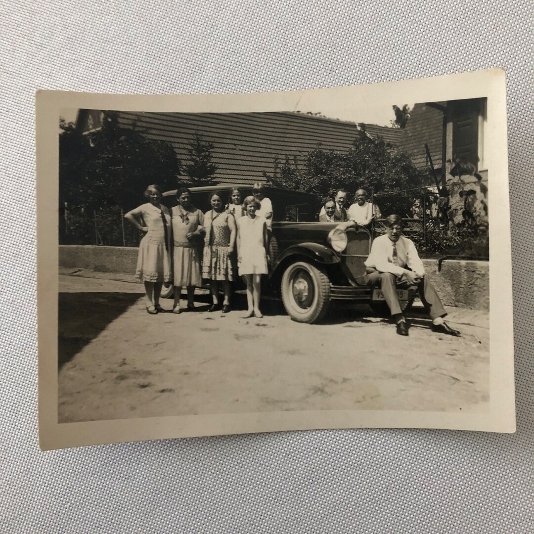 Vintage Photo Photograph Snapshot People Family With Car Automobile ...