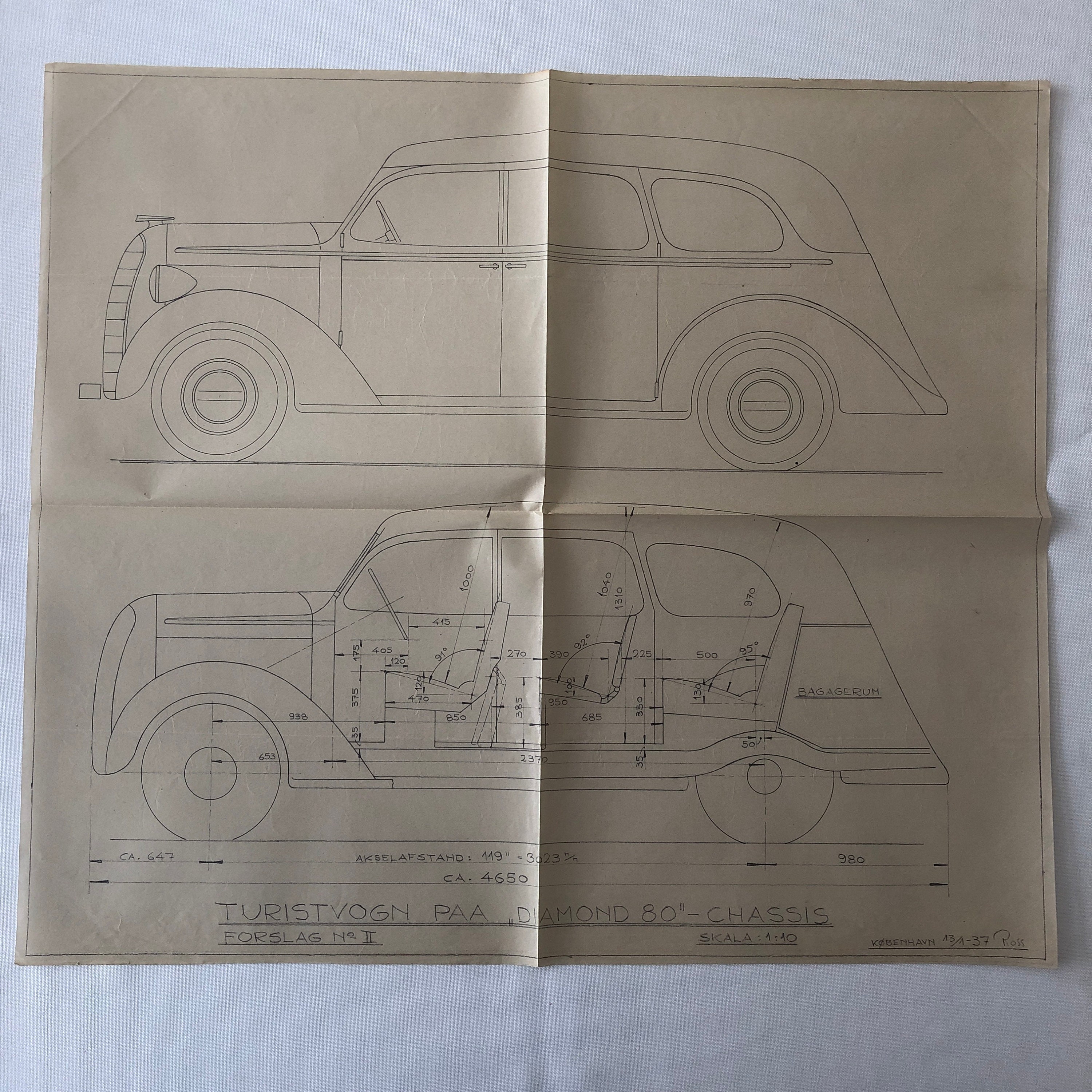 1937 Coachbuilder Truck Design Blueprint Rendering Blue Print - Etsy