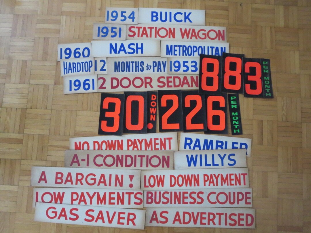 Sign Lot Used Car Lot Dealership Letter Signs Buick Willys Metropolitan ...