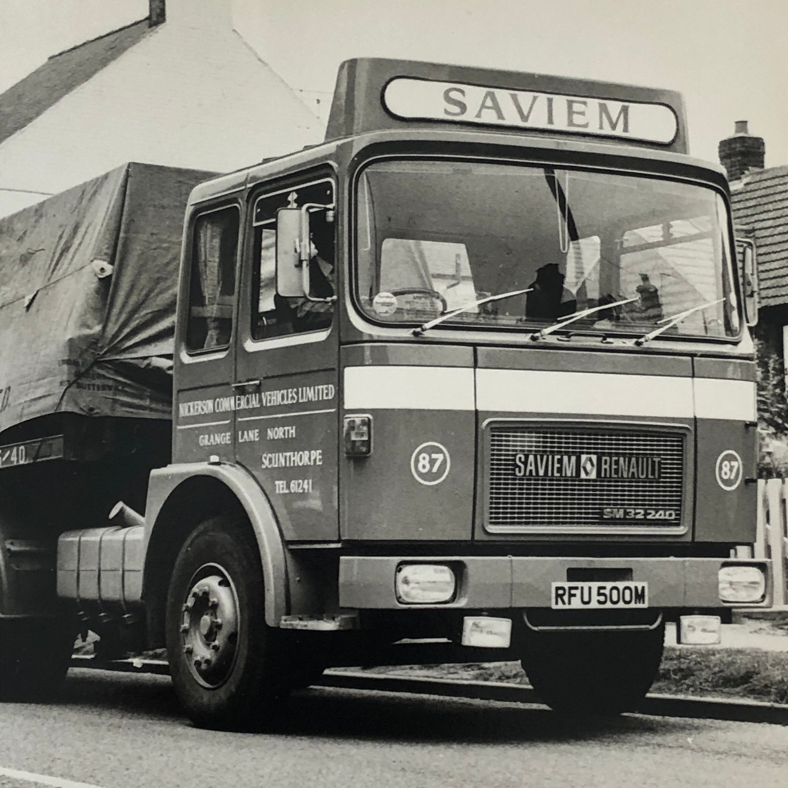 Vintage Saviem Renault SM 32 240 Sleeper Cab Truck Photo Photograph ...