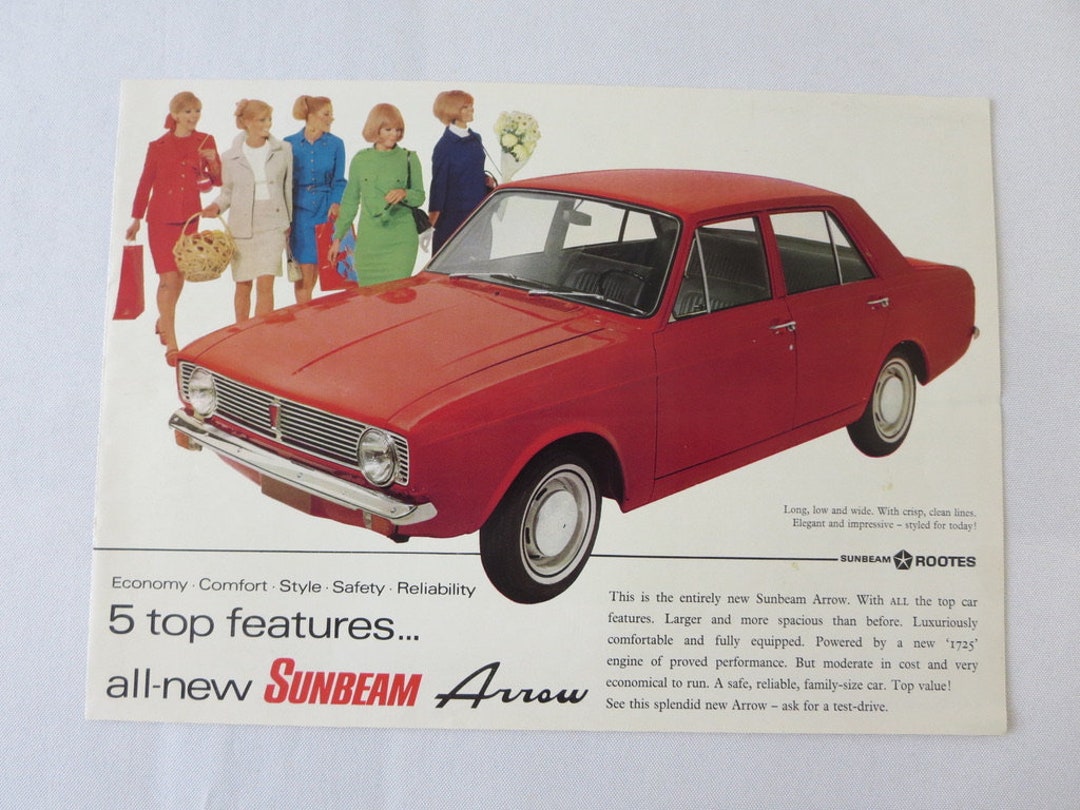 1960s Sunbeam Arrow Sales Brochure Advertising Rootes - Etsy