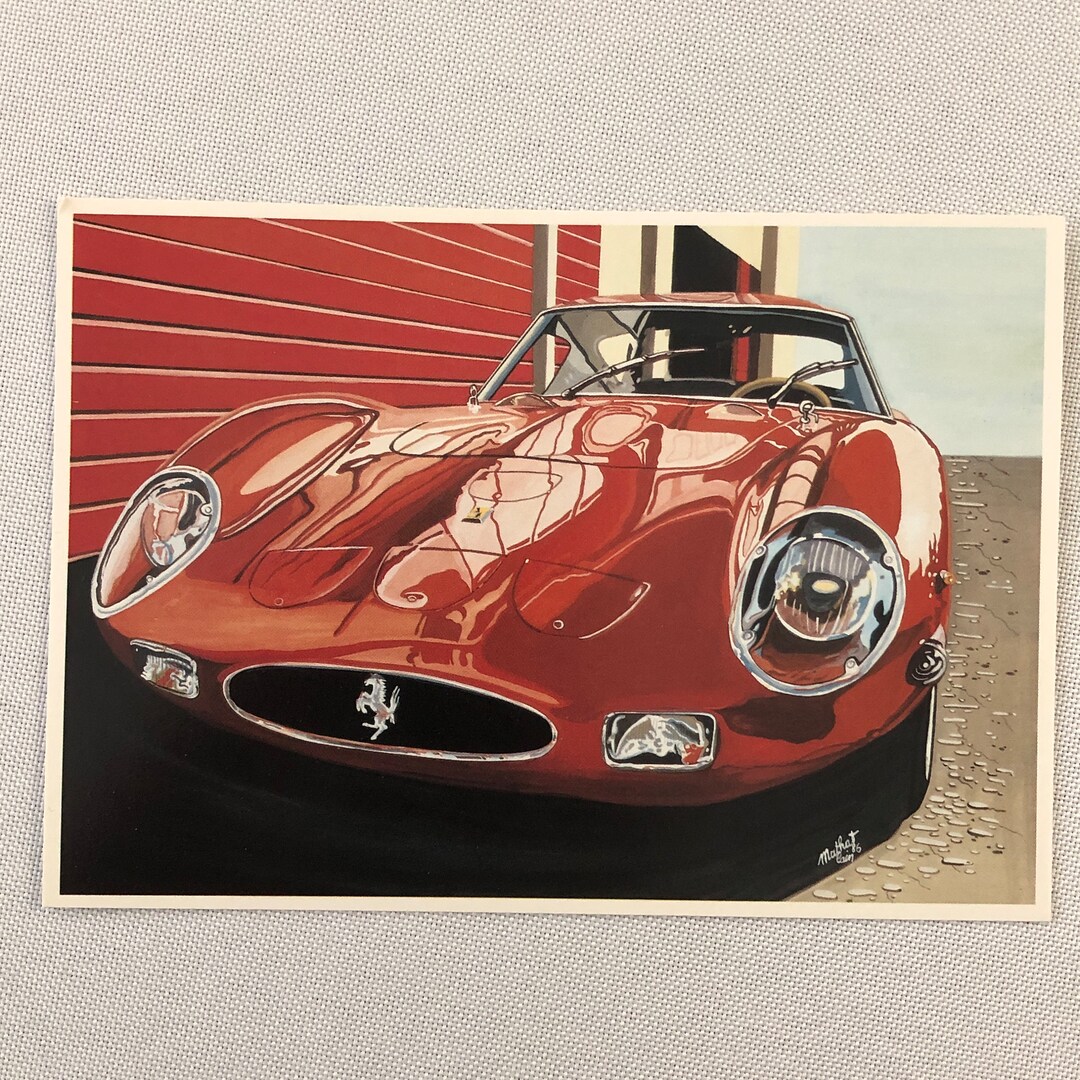 Ferrari 250 GTO Illustration Postcard Post Card Alain Mathat - Etsy