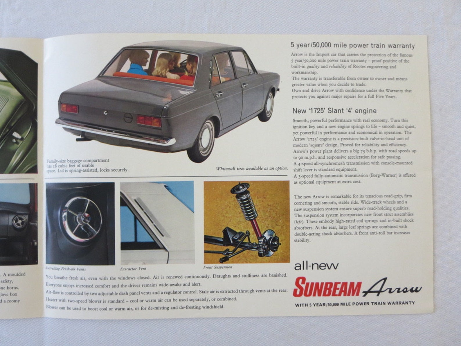 1960s Sunbeam Arrow Sales Brochure Advertising Rootes | Etsy