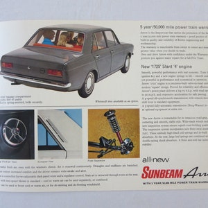 1960s Sunbeam Arrow Sales Brochure Advertising Rootes - Etsy